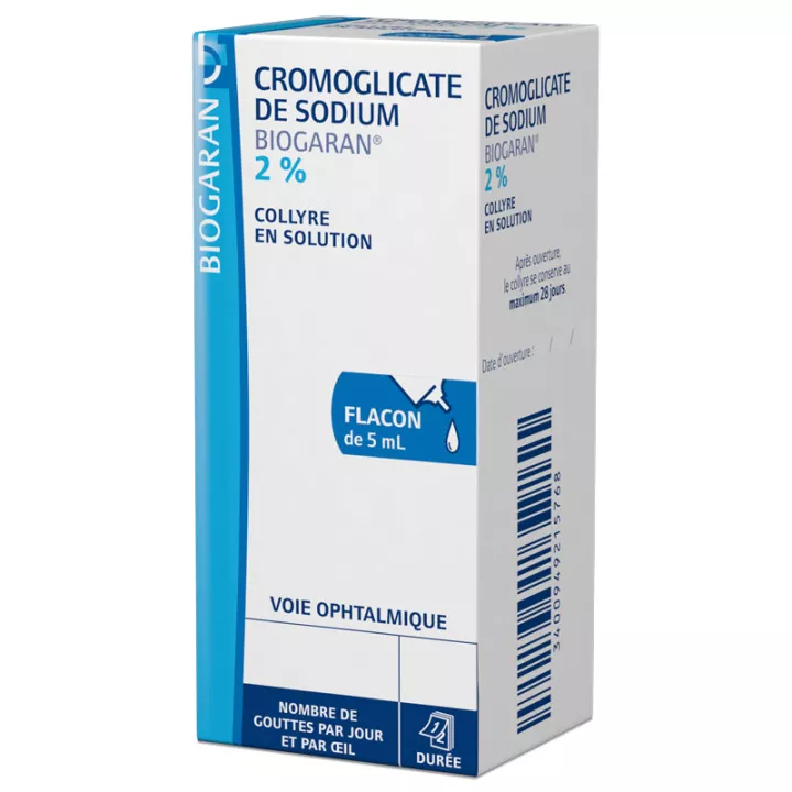 Cromoglicate SODIUM 2% oogdruppels BIOGARAN